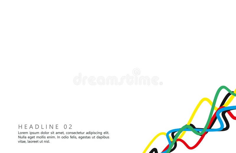 Abstract Curly Line with Olympics Color. Stock Vector - Illustration of ...