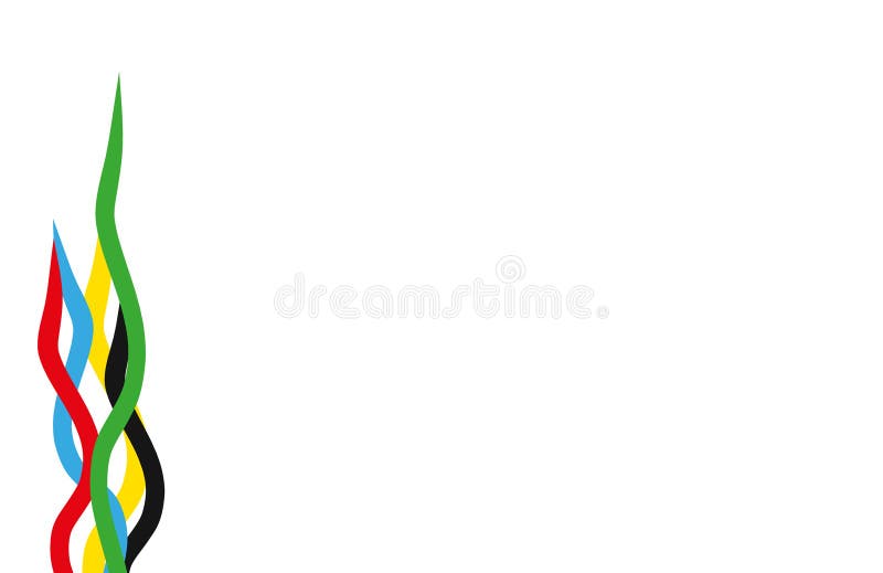Abstract Curly Line with Olympics Color. Stock Vector - Illustration of ...