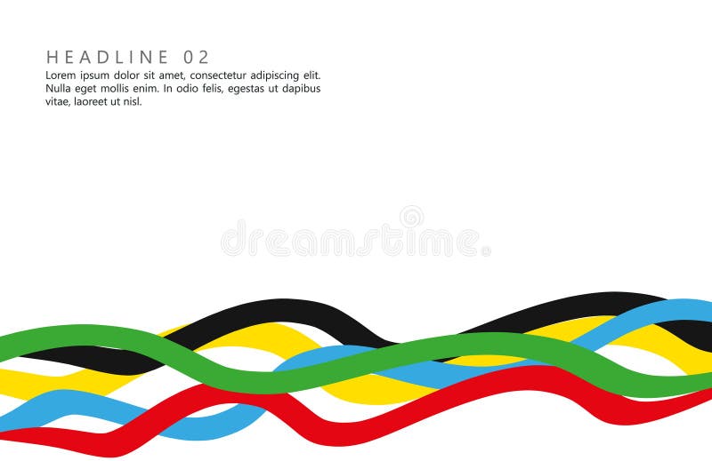 Abstract Curly Line with Olympics Color. Stock Vector - Illustration of ...