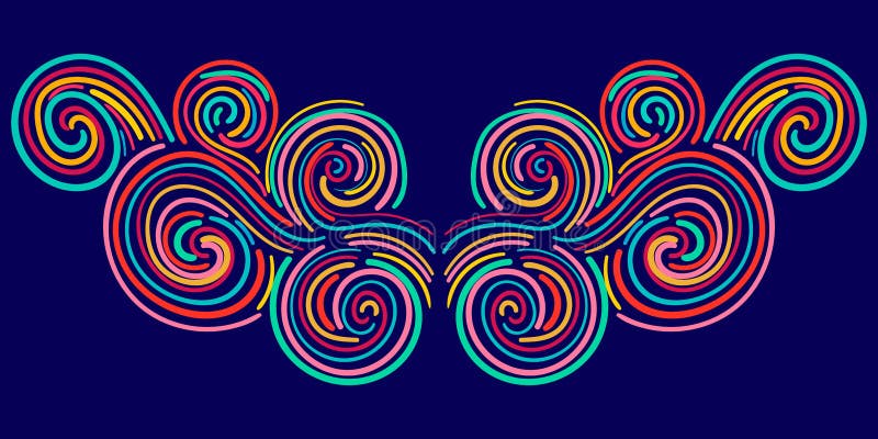 Colorful Abstract Curly Element for Design, Swirl, Curl. Divider, Frame ...