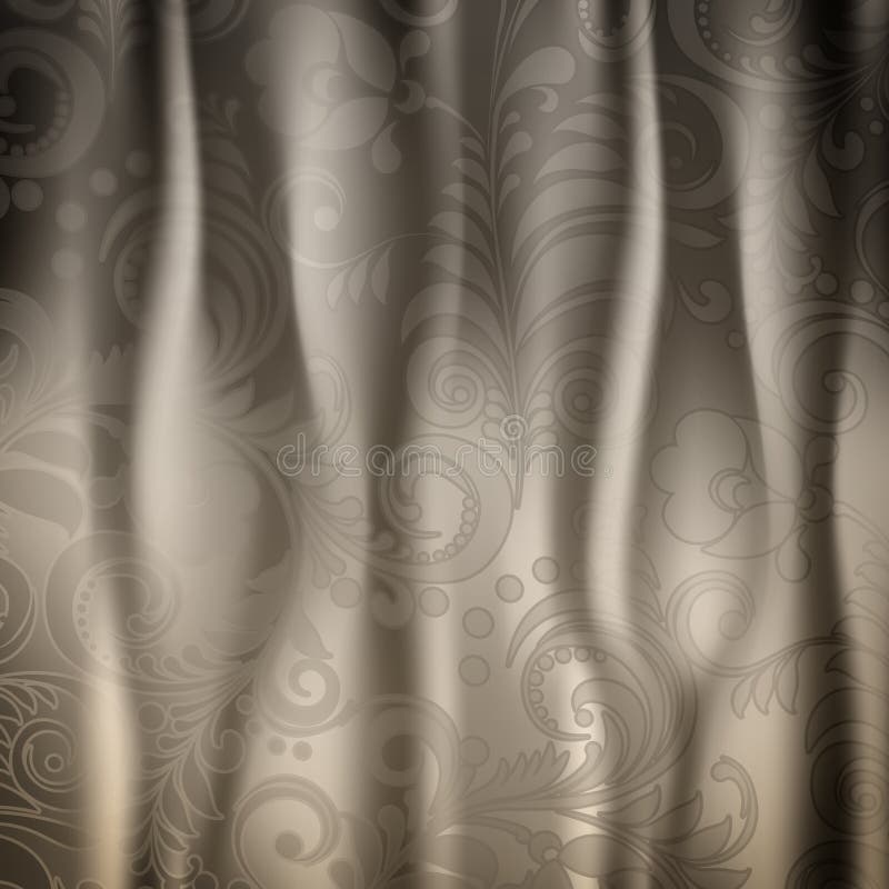 Abstract Curtains with Floral Patterns. Stock Illustration ...