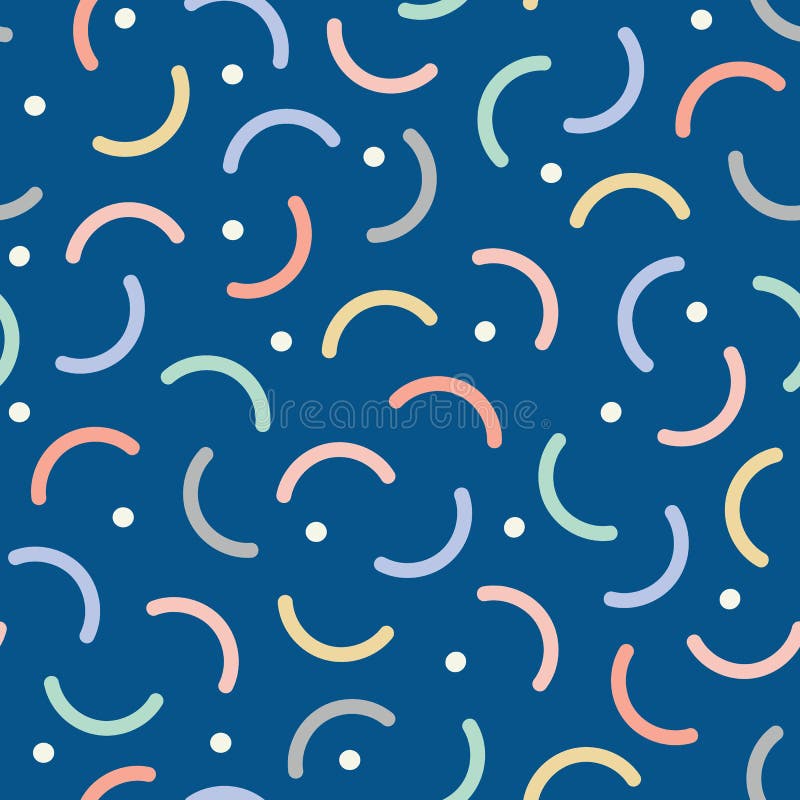 Abstract Curve and Dot Vector Seamless Pattern Design Background. Stock ...