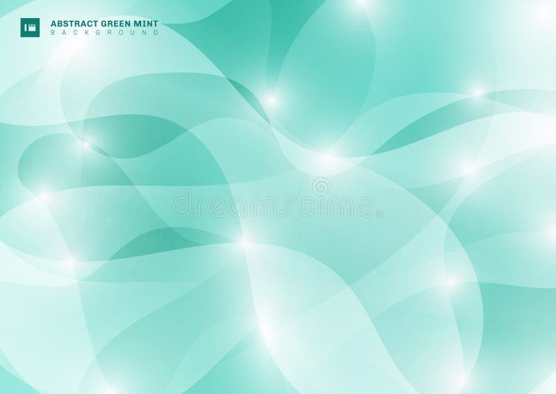 Abstract Curve Form Shapes Overlapping with Lighting on Green Mint ...