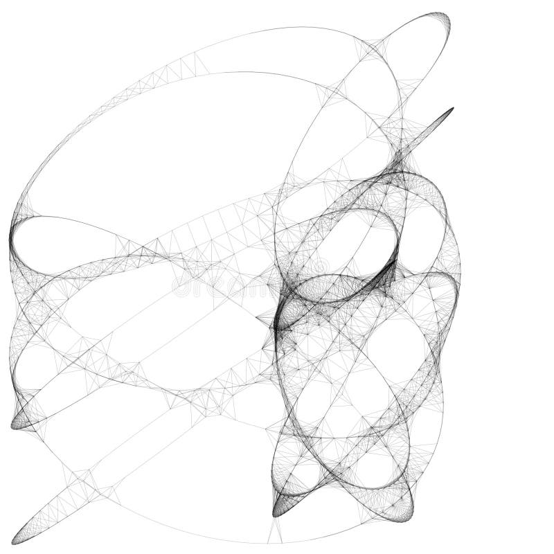 Abstract Curve Geometric Line Art Sketch Illustration Stock ...