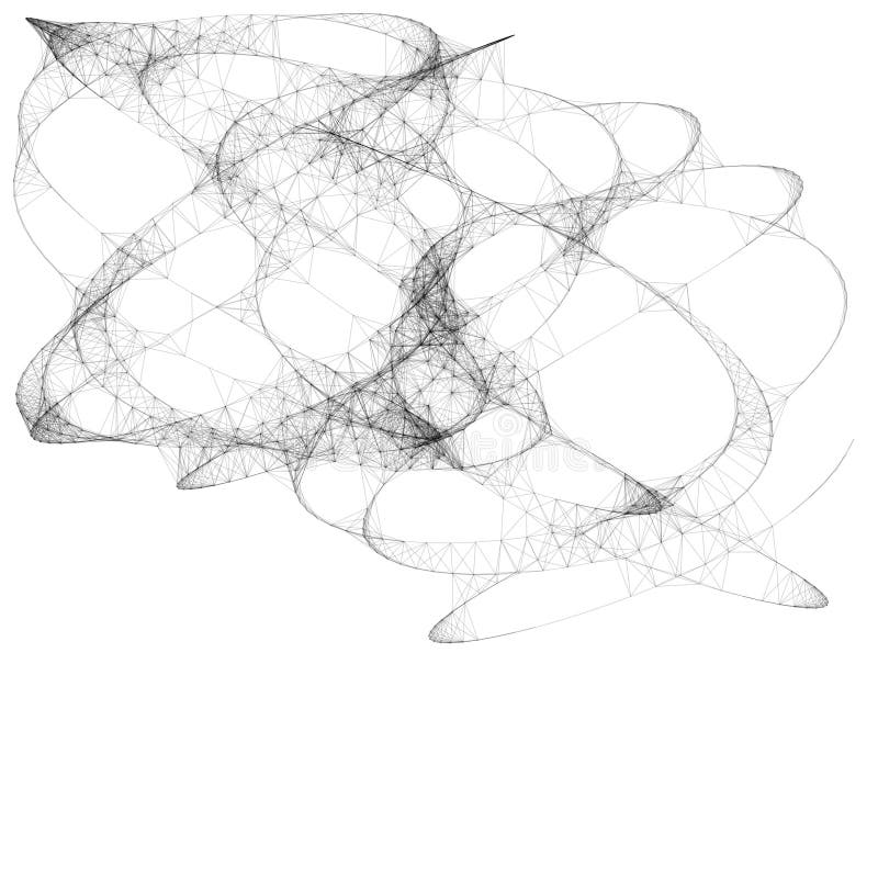 Abstract Curve Geometric Line Art Sketch Illustration Stock ...