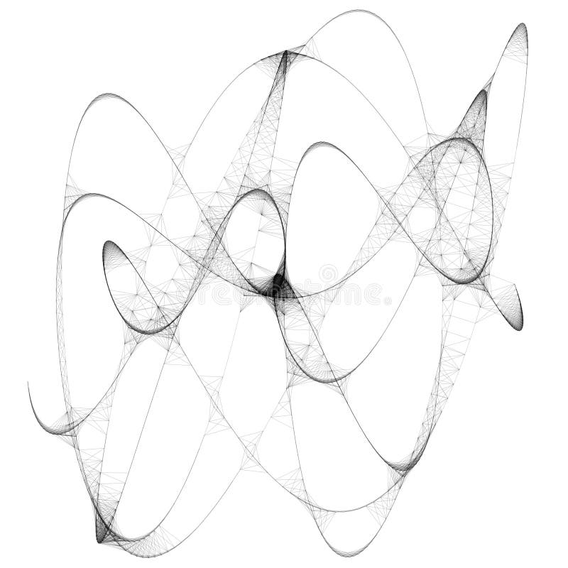 Abstract Curve Geometric Line Art Sketch Illustration Stock ...