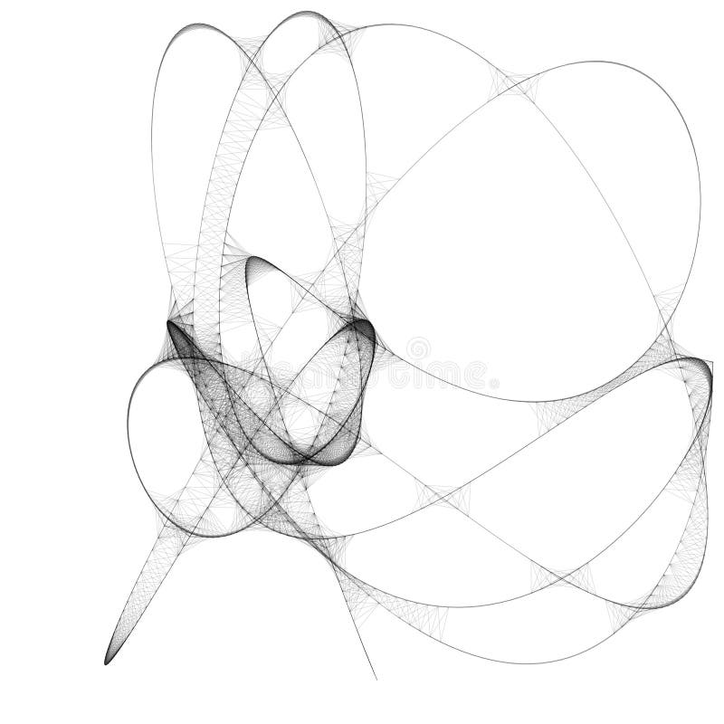 Abstract Curve Geometric Line Art Sketch Illustration Stock ...