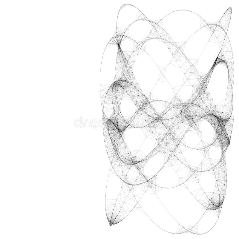 Abstract Curve Geometric Line Art Sketch Illustration Stock ...