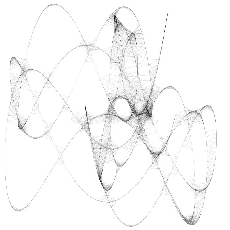 Abstract Curve Geometric Line Art Sketch Illustration Stock ...