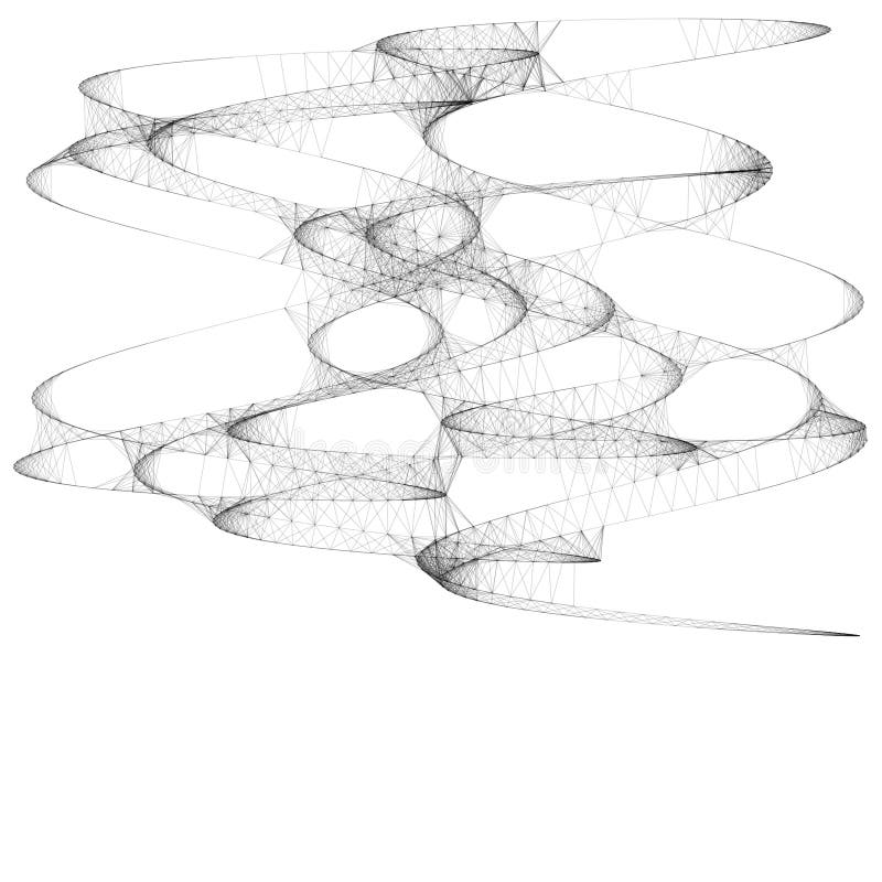 Abstract Curve Geometric Line Art Sketch Illustration Stock ...