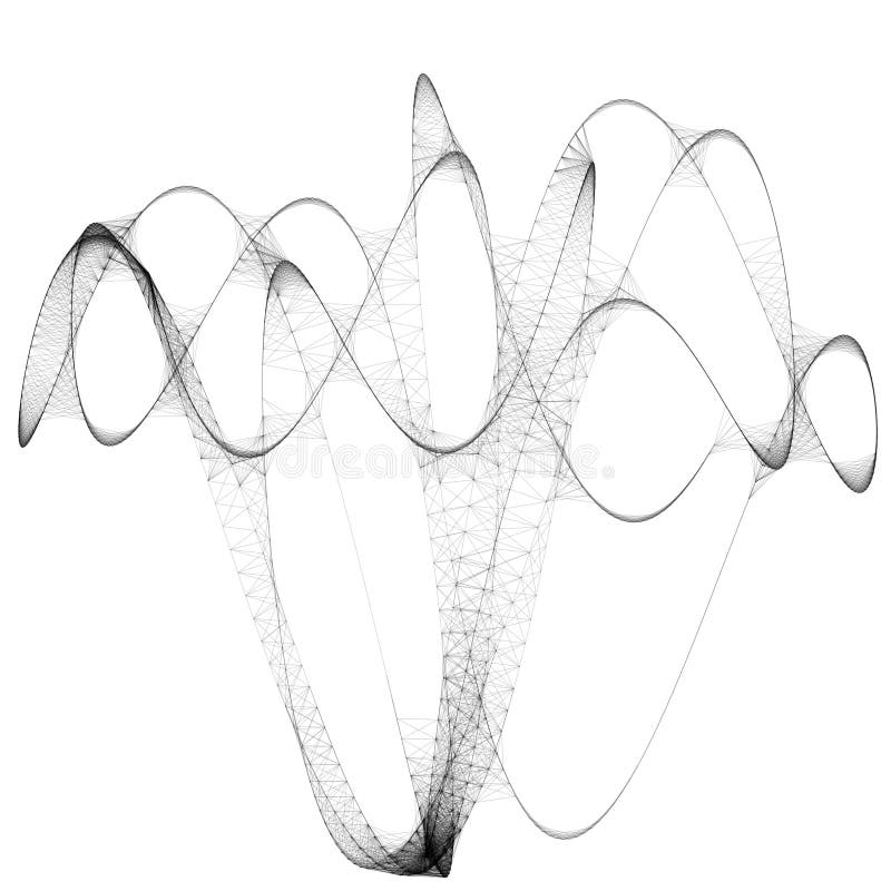 Abstract Curve Geometric Line Art Sketch Illustration Stock ...