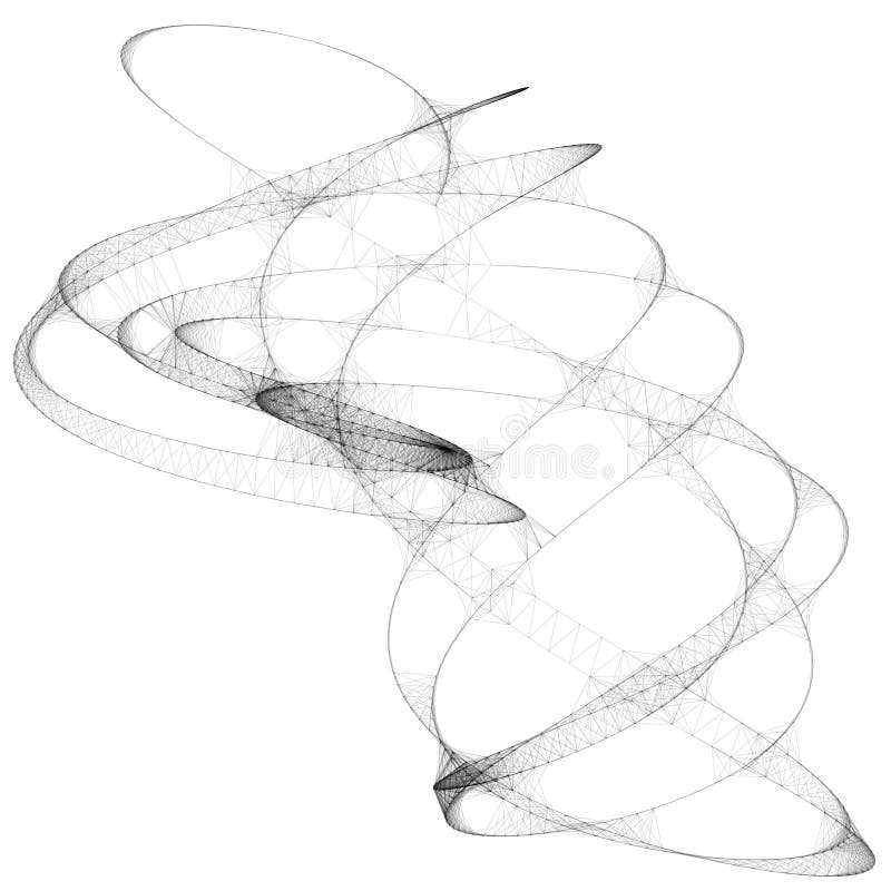 Abstract Curve Geometric Line Art Sketch Illustration Stock ...
