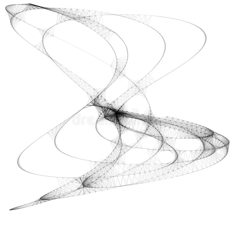 Abstract Curve Geometric Line Art Sketch Illustration Stock ...