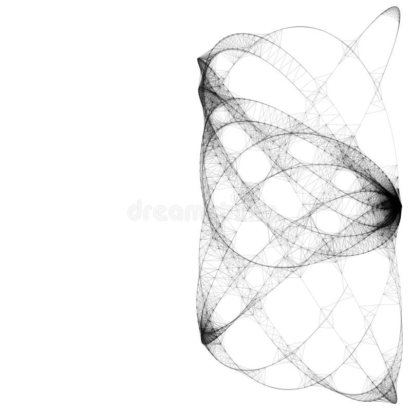 Abstract Curve Geometric Line Art Sketch Illustration Stock ...