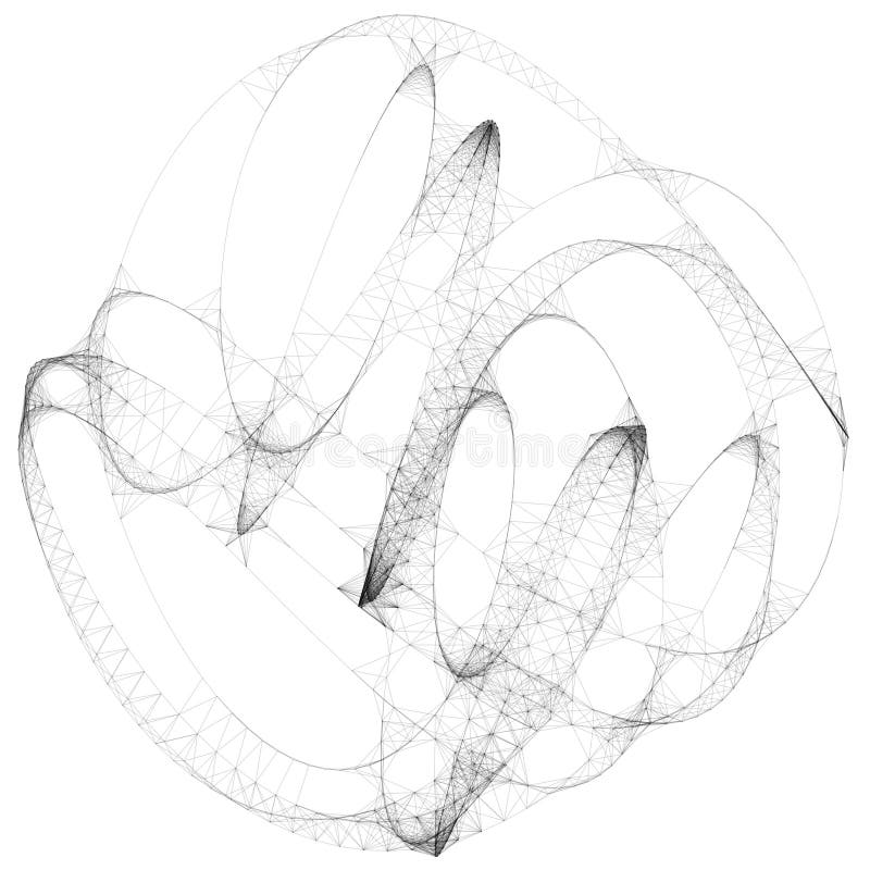 Abstract Curve Geometric Line Art Sketch Illustration Stock ...