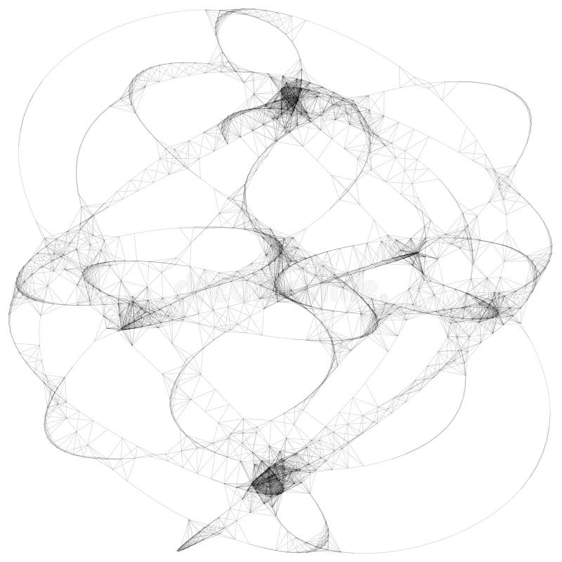 Abstract Curve Geometric Line Art Sketch Illustration Stock ...