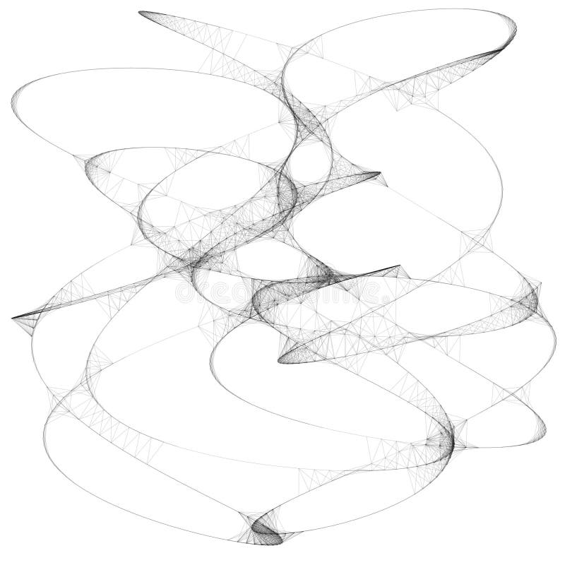 Abstract Curve Geometric Line Art Sketch Illustration Stock ...