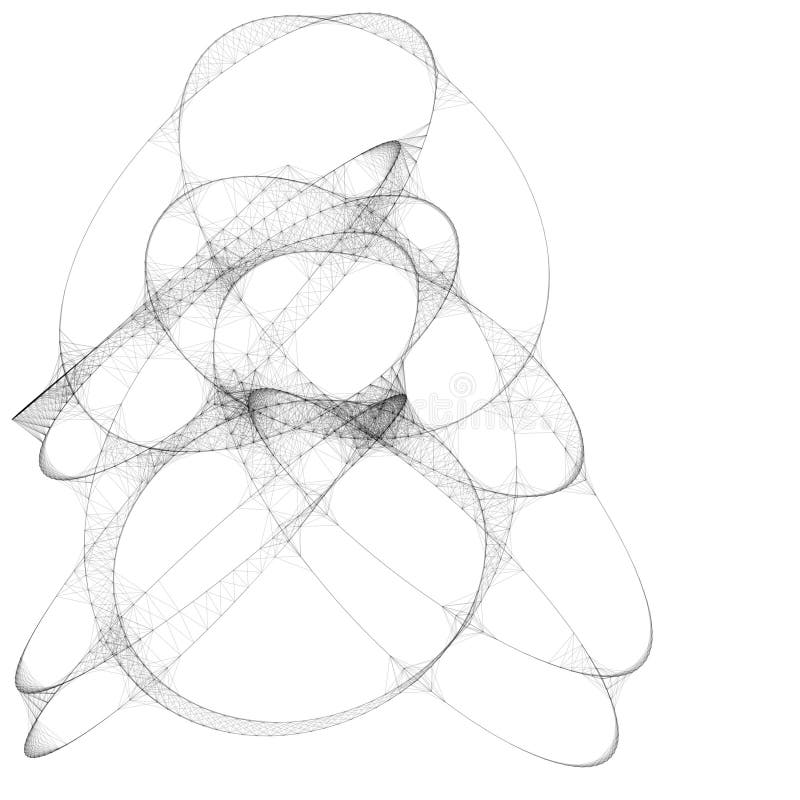 Abstract Curve Geometric Line Art Sketch Illustration Stock ...