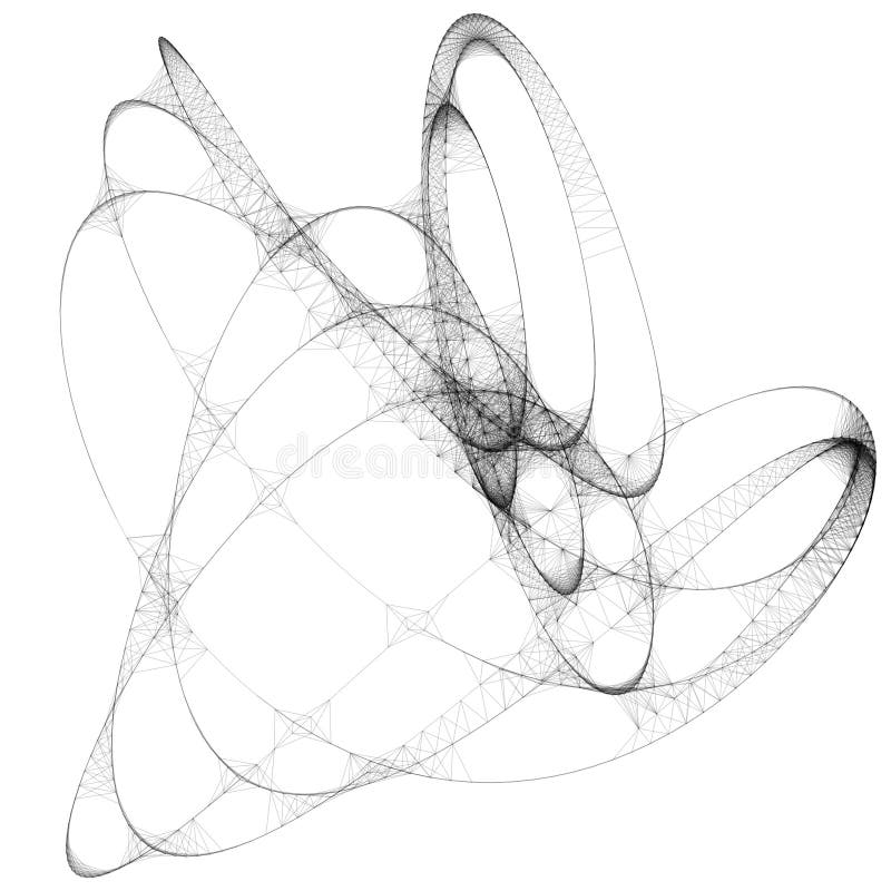 Abstract Curve Geometric Line Art Sketch Illustration Stock ...