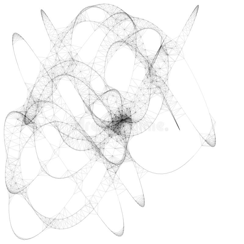 Abstract Curve Geometric Line Art Sketch Illustration Stock ...