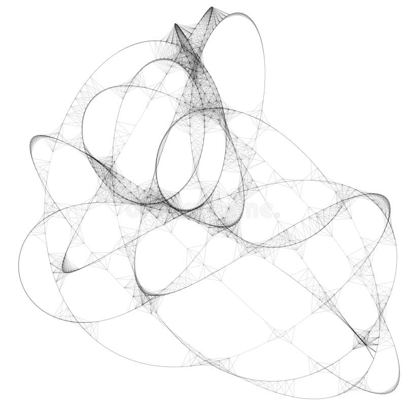 Abstract Curve Geometric Line Art Sketch Illustration Stock ...