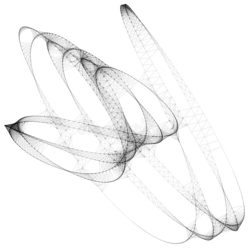 Abstract Curve Geometric Line Art Sketch Illustration Stock ...