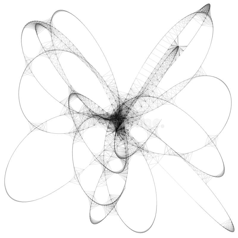 Abstract Curve Geometric Line Art Sketch Illustration Stock ...