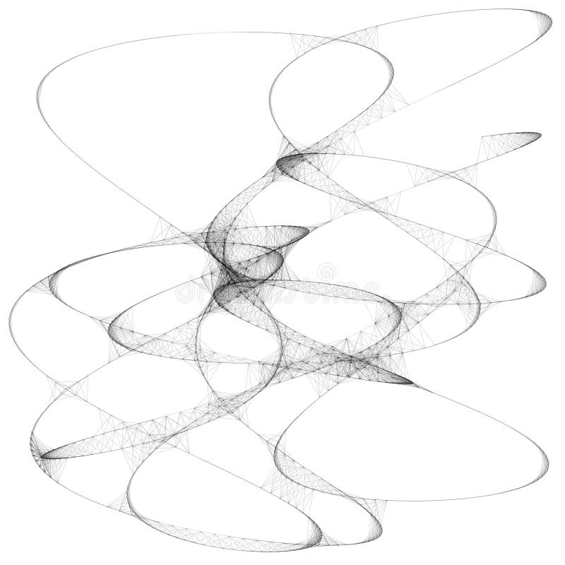 Abstract Curve Geometric Line Art Sketch Illustration Stock ...