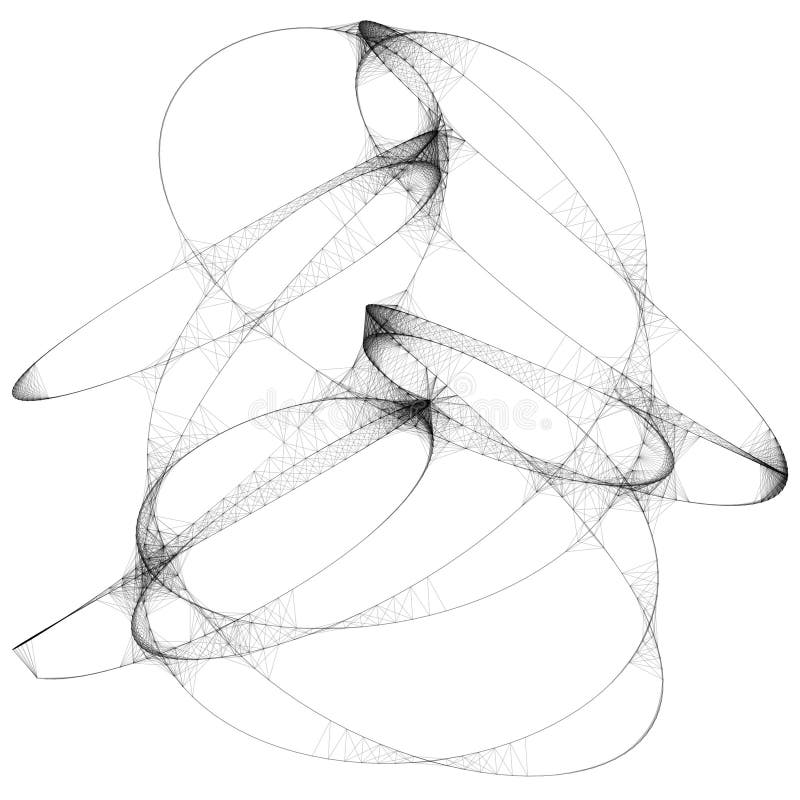 Abstract Curve Geometric Line Art Sketch Illustration Stock ...