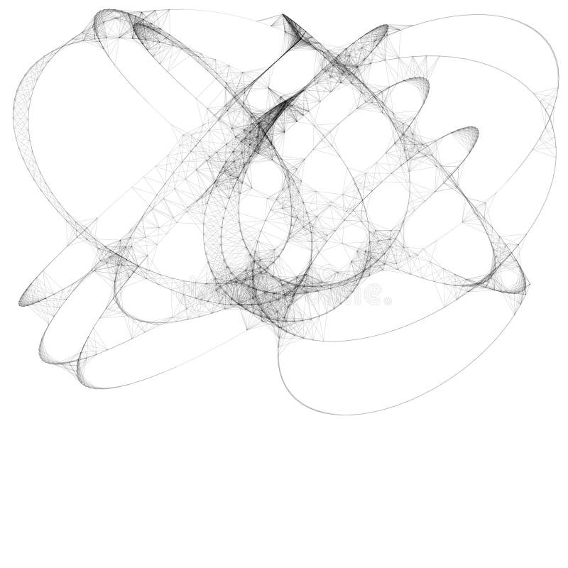 Abstract Curve Geometric Line Art Sketch Illustration Stock ...