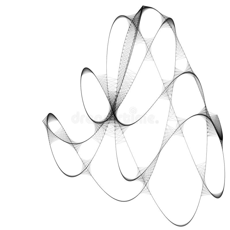 Abstract Curve Geometric Line Art Sketch Illustration Stock ...