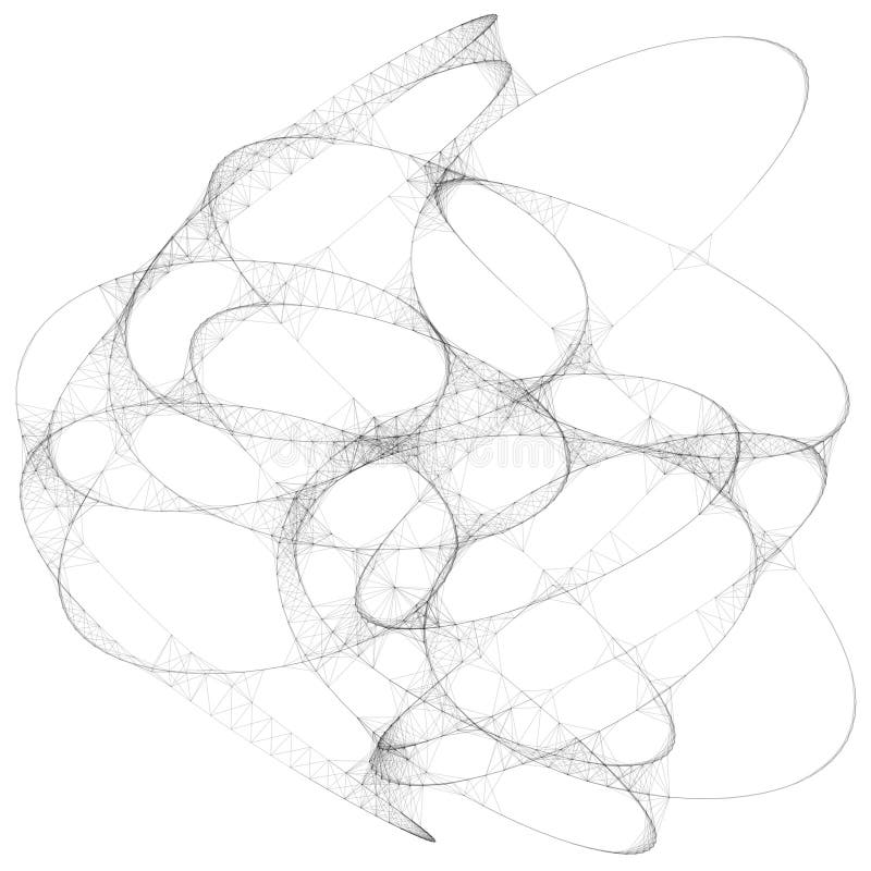 Abstract Curve Geometric Line Art Sketch Illustration Stock ...