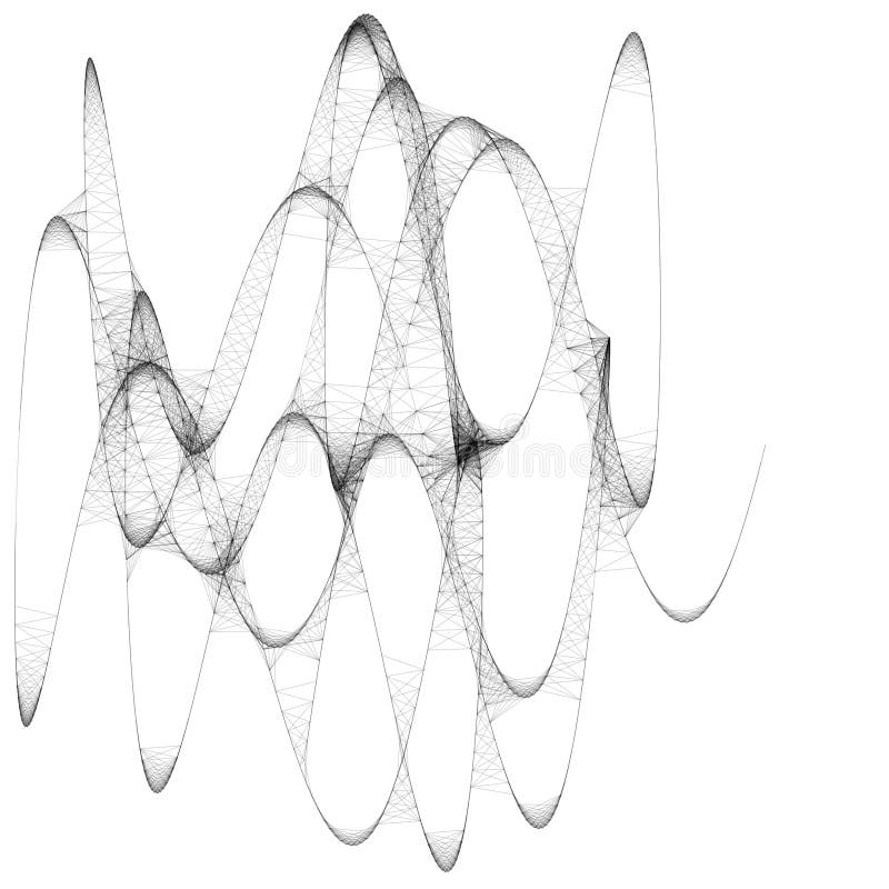 Abstract Curve Geometric Line Art Sketch Illustration Stock ...