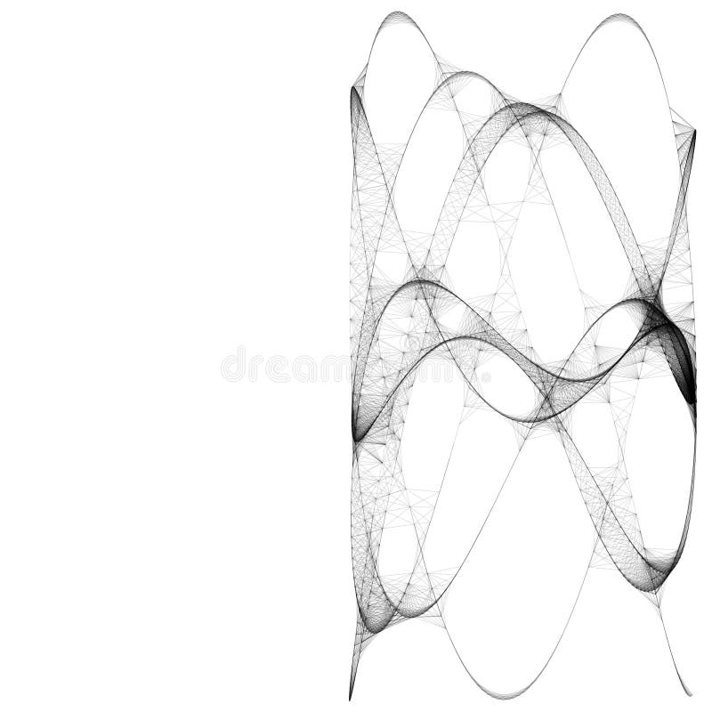 Abstract Curve Geometric Line Art Sketch Illustration Stock ...