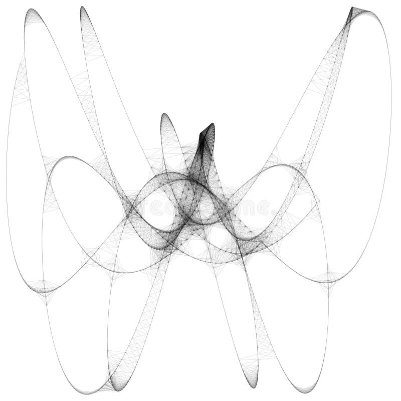 Abstract Curve Geometric Line Art Sketch Illustration Stock ...