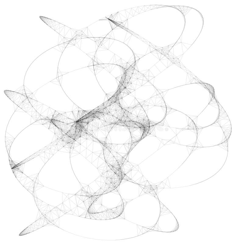 Abstract Curve Geometric Line Art Sketch Illustration Stock ...