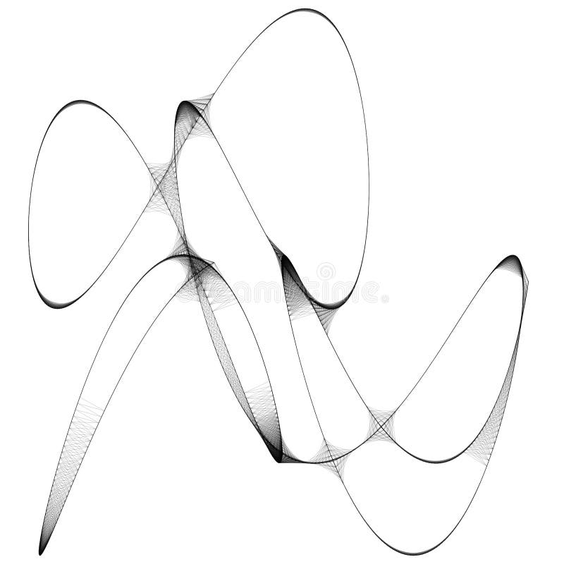 Abstract Curve Geometric Line Art Sketch Illustration Stock ...