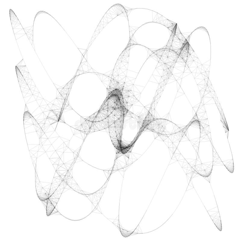 Abstract Curve Geometric Line Art Sketch Illustration Stock ...