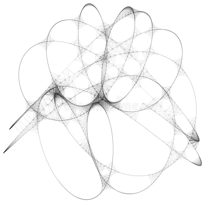 Abstract Curve Geometric Line Art Sketch Illustration Stock ...