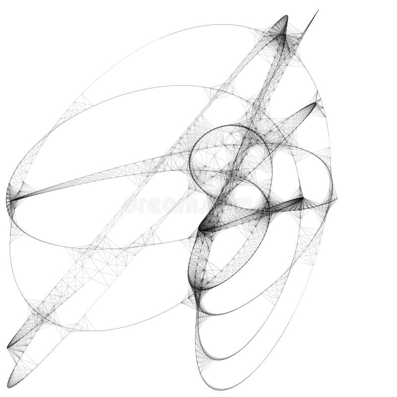 Abstract Curve Geometric Line Art Sketch Illustration Stock ...