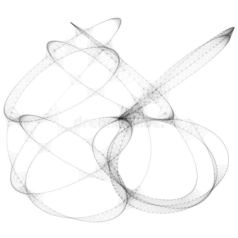 Abstract Curve Geometric Line Art Sketch Illustration Stock ...