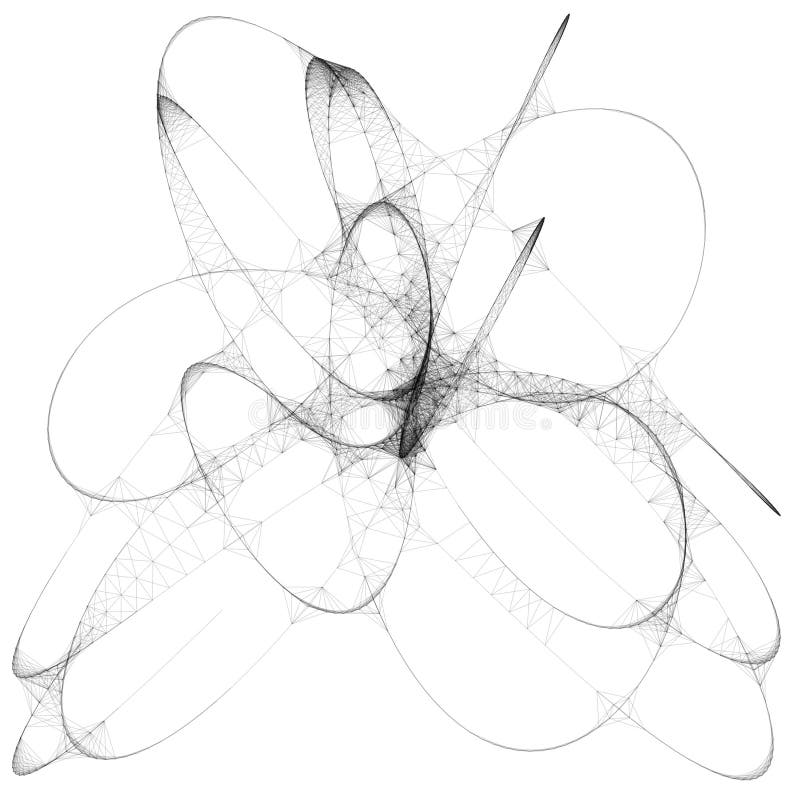 Abstract Curve Geometric Line Art Sketch Illustration Stock ...