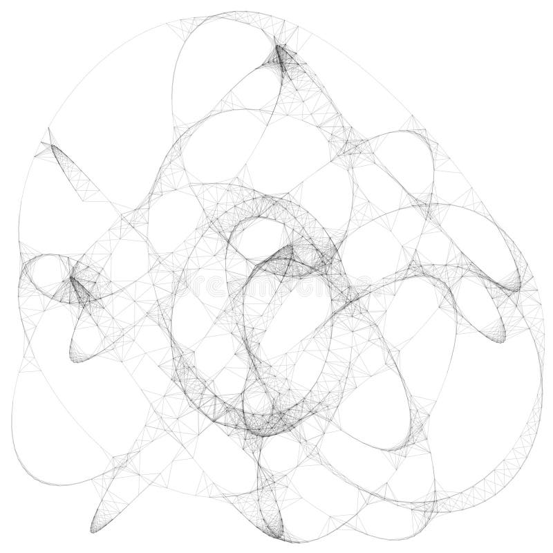 Abstract Curve Geometric Line Art Sketch Illustration Stock ...