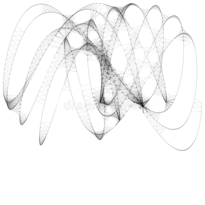 Abstract Curve Geometric Line Art Sketch Illustration Stock ...