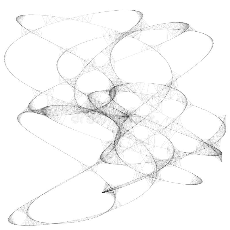 Abstract Curve Geometric Line Art Sketch Illustration Stock ...