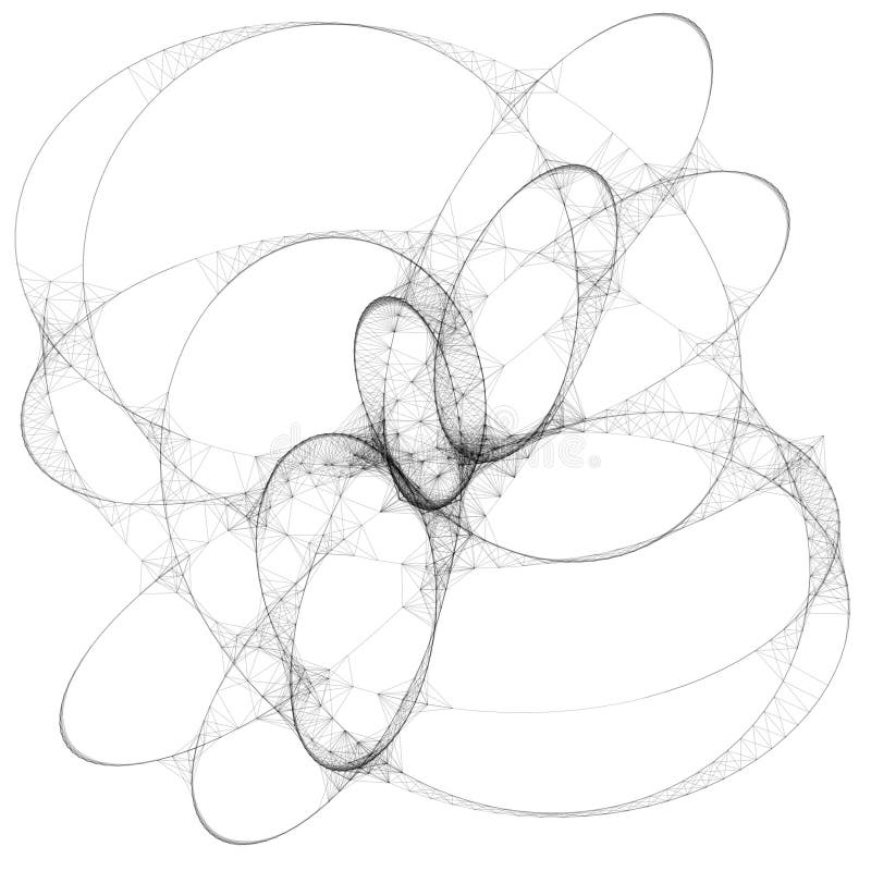 Abstract Curve Geometric Line Art Sketch Illustration Stock ...