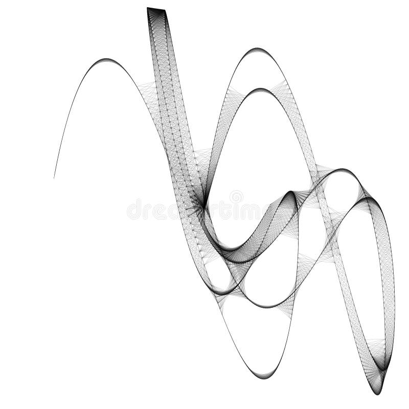 Abstract Curve Geometric Line Art Sketch Illustration Stock ...