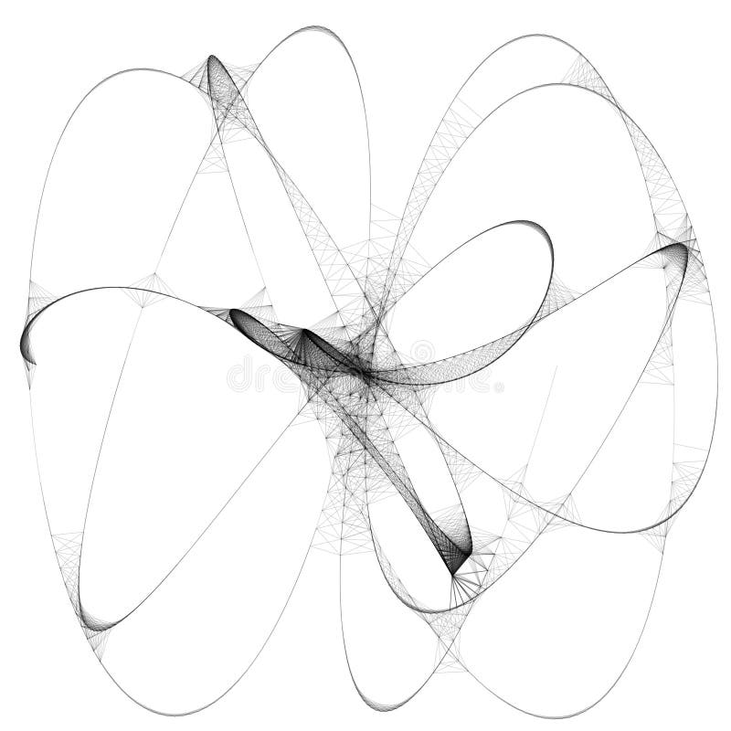 Abstract Curve Geometric Line Art Sketch Illustration Stock ...