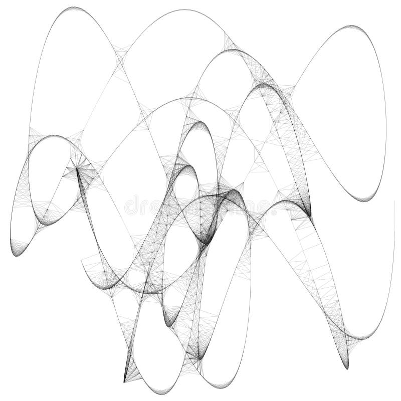 Abstract Curve Geometric Line Art Sketch Illustration Stock ...
