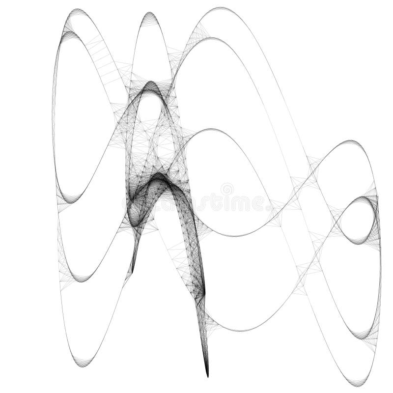 Abstract Curve Geometric Line Art Sketch Illustration Stock ...